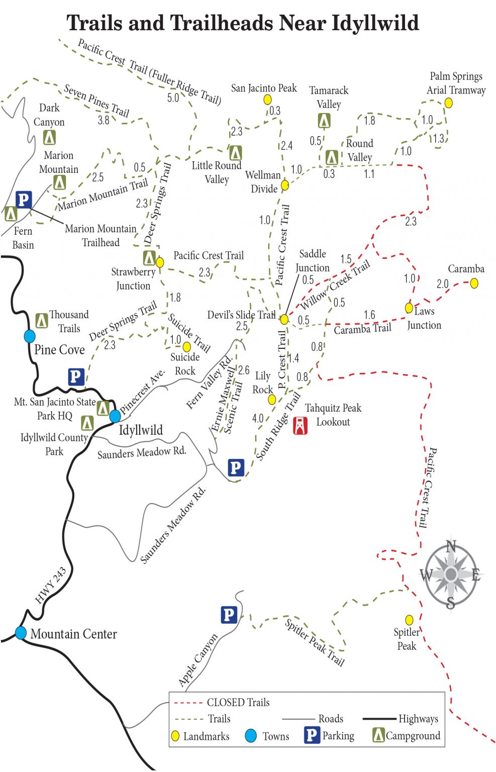 Map of Trails Around Idyllwild – Idyllwild Life Magazine